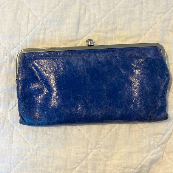 HOBO | Bags | Hobo International Lauren Double Frame Clutch Wallet Blue ...